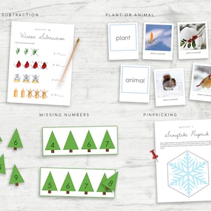 Montessori Kindergarten Worksheets | Winter Bundle - Etsy