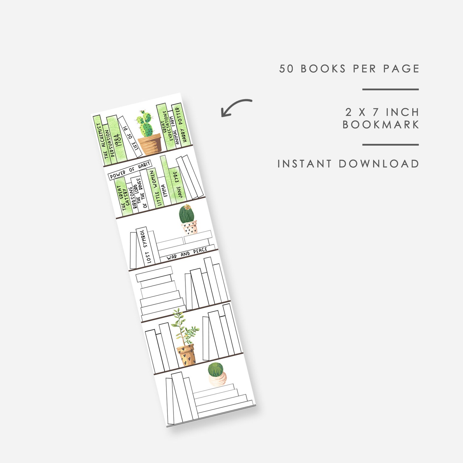 Book Tracker Bookmark Printable - Etsy