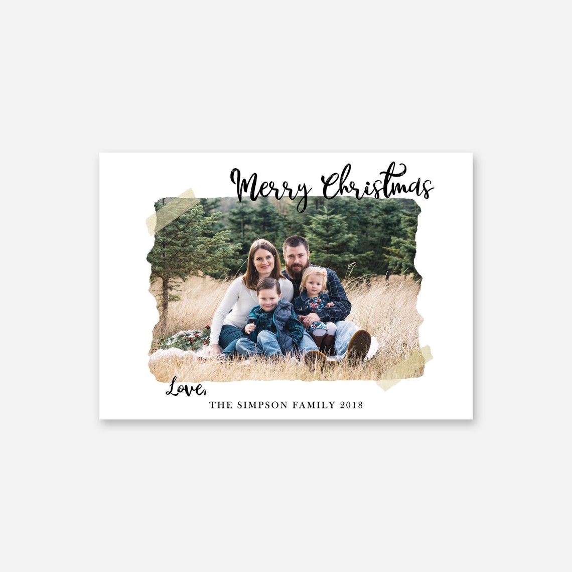 Christmas Card Template for Photoshop, Photo Christmas Card Photoshop ...