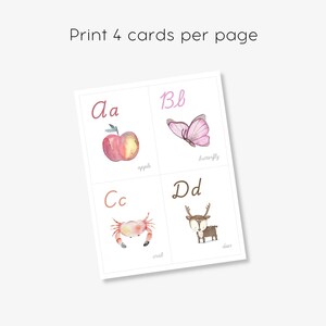 Watercolor Alphabet Flash Cards, Printable Alphabet Cards - Etsy