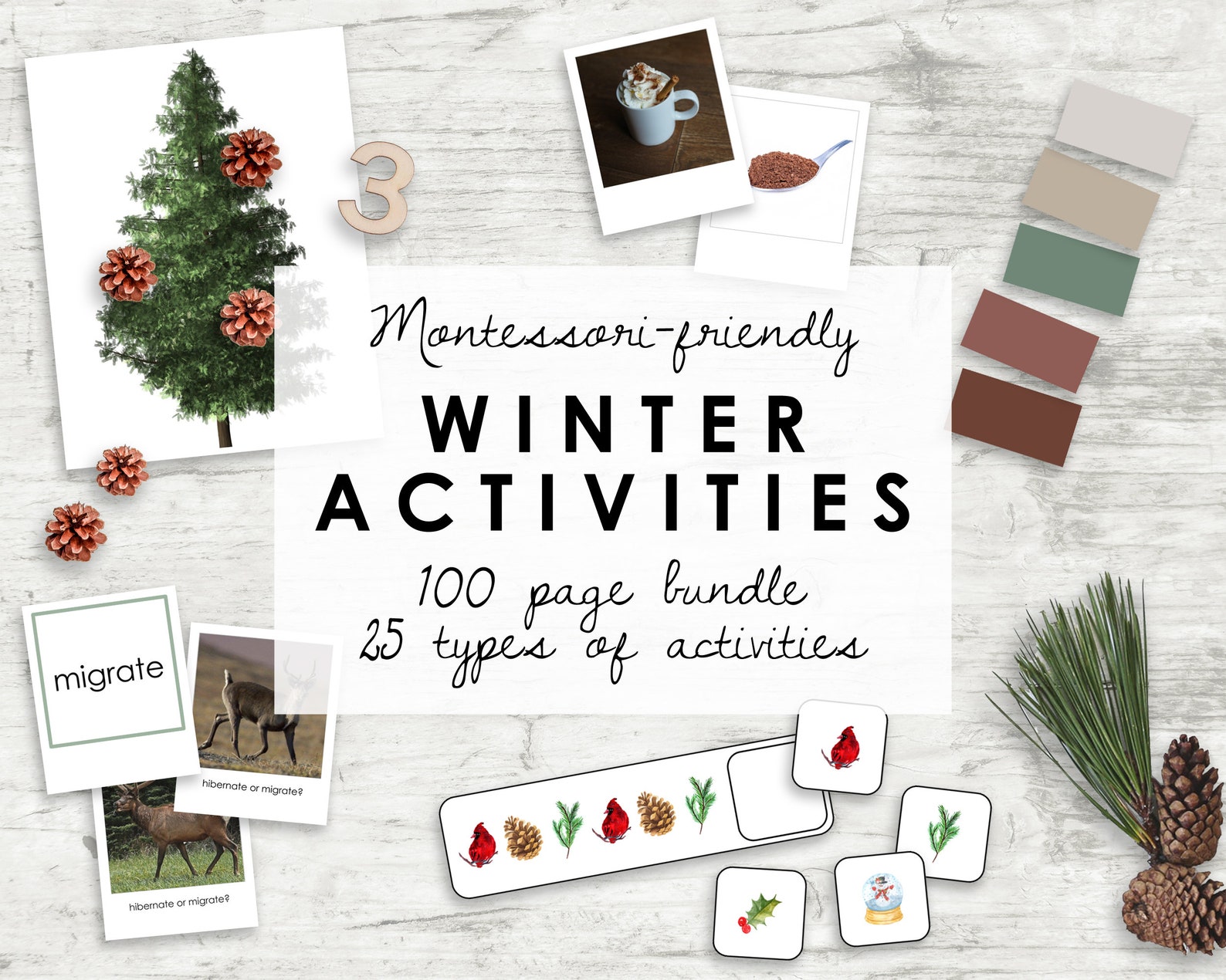 Montessori Kindergarten Worksheets Winter Bundle - Etsy