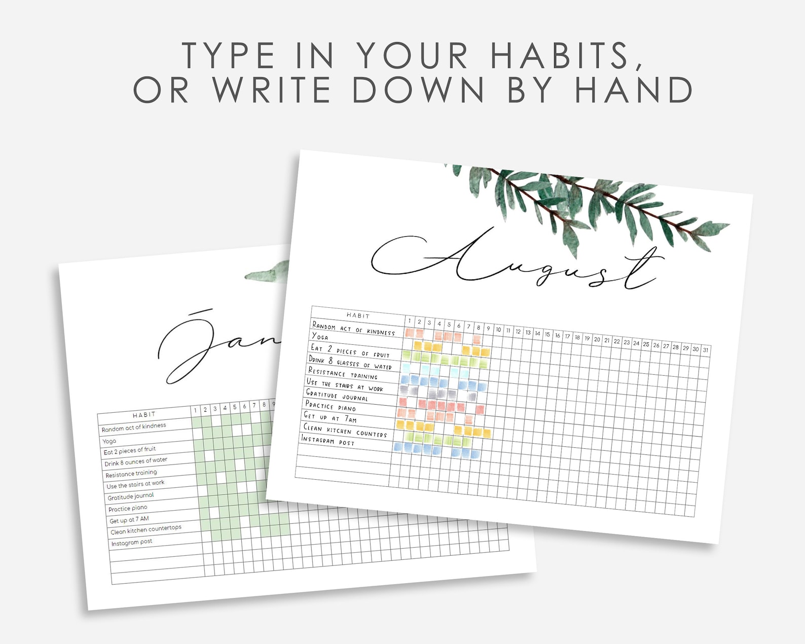 Editable Habit Tracker Printable | Etsy