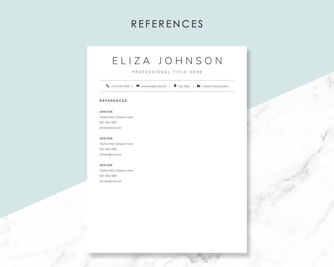 Minimalist Resume Template for Google Docs - Etsy