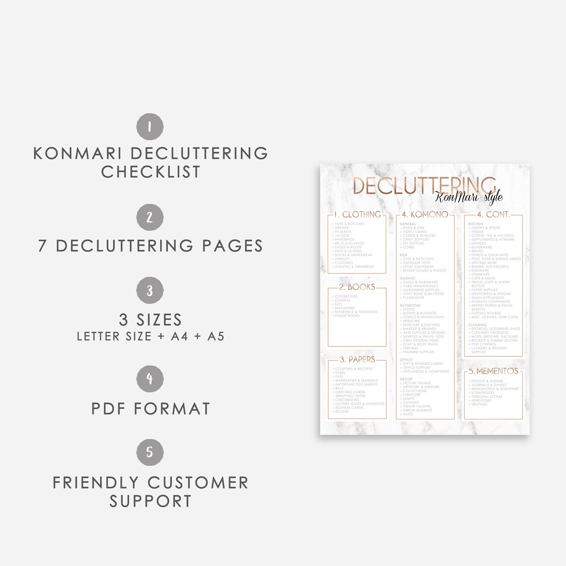 Konmari Decluttering Printable | Konmari Printable | Marie Kondo ...