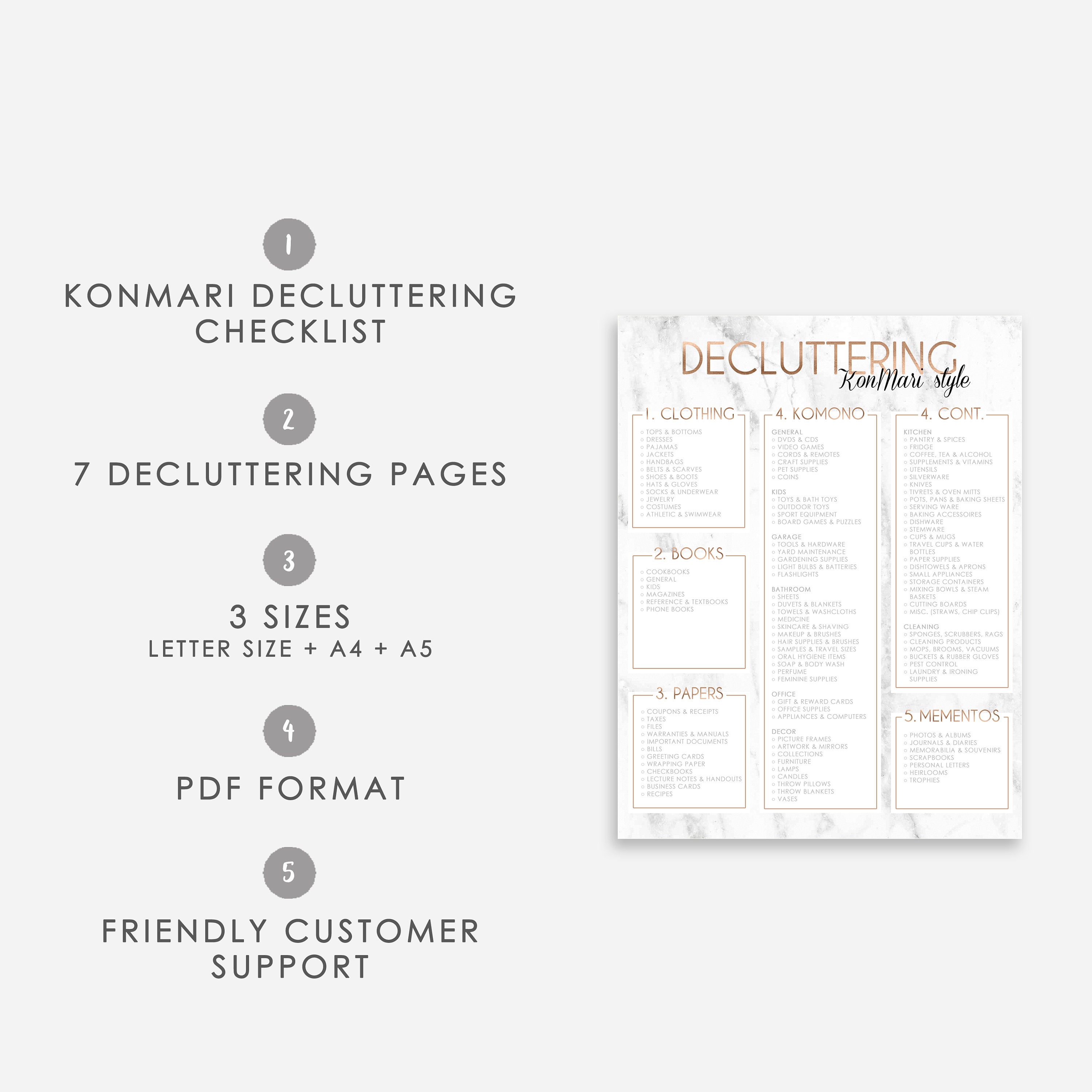 Konmari Decluttering Printable | Konmari Printable | Marie Kondo ...