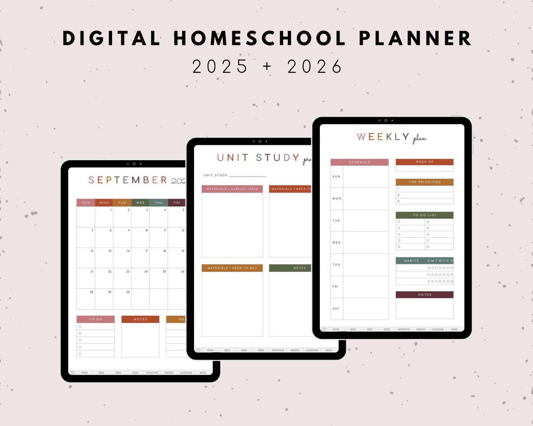 Digital Homeschool Planner - Etsy
