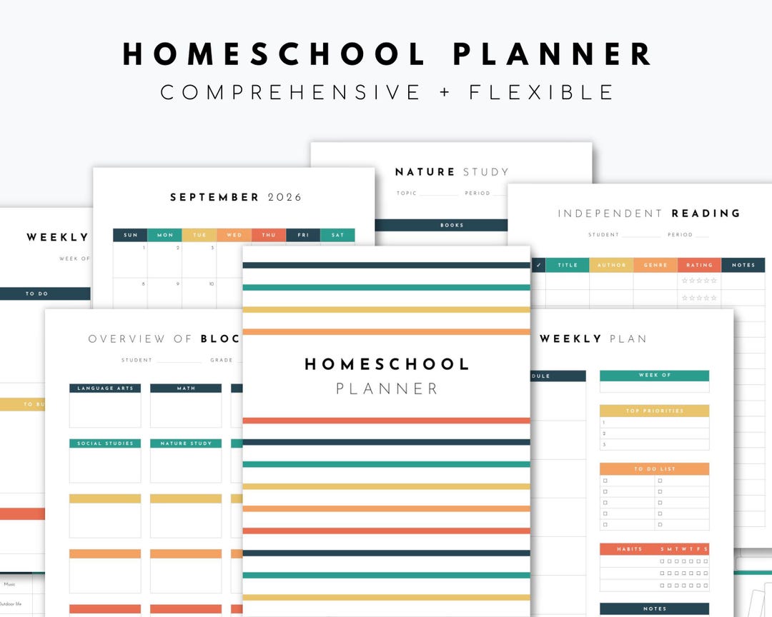 Mega Homeschool Planner Printable 2025 + 2026 | 250+ Pages - Etsy