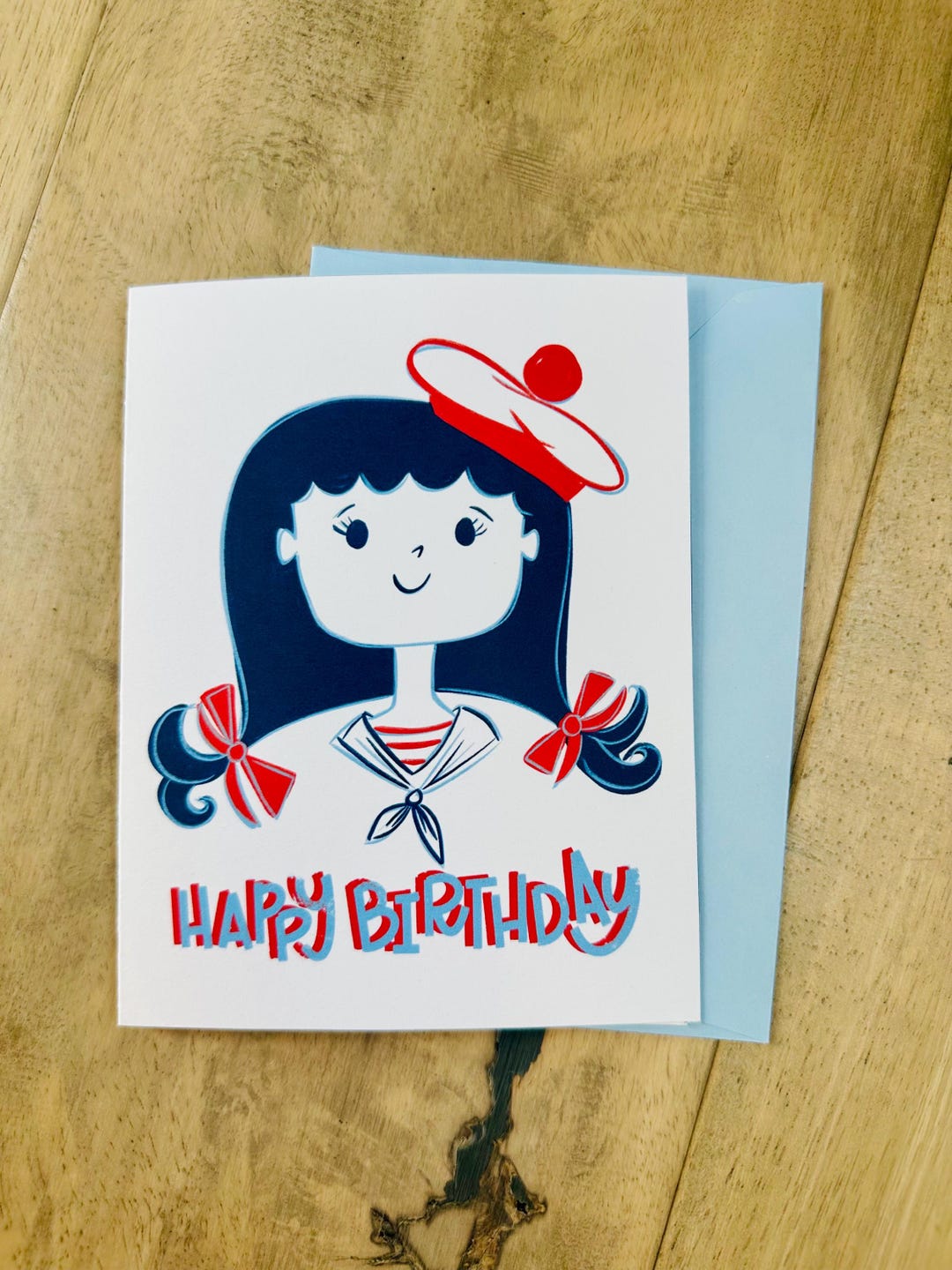 Sailor Girl Birthday Greeting Card Instant Download Digital File ...
