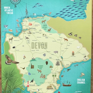 Illustrated Map of Devon - Etsy