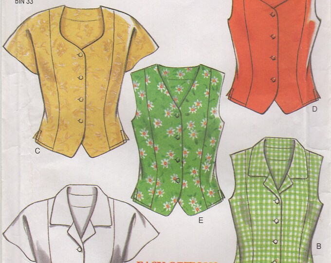 Size 12-24 New Look Princess Seamed Blouse Pattern / Easy Options for 5 ...