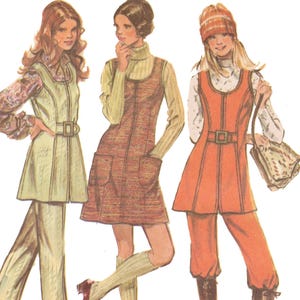 Bust 34 UNCUT Mod Mini Jumper, Tunic & Pants Pattern - Simplicity 9582 ...