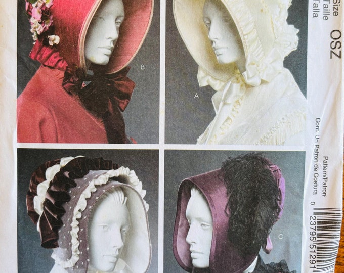 Civil War Era Bonnets UNCUT Sewing Pattern - Gone With the Wind - 1860 ...