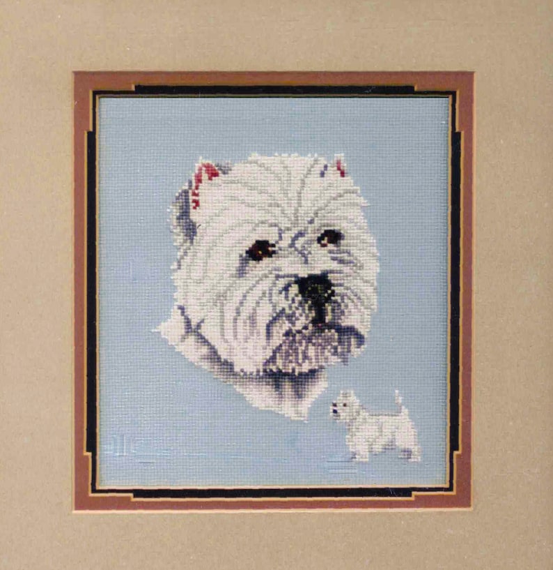 WESTIE PORTRAIT - West Highland Terrier Counted Cross Stitch Kit ...