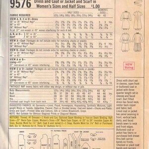 Size 12-1/2 MOD Wardrobe Sewing Pattern Misses Coat, Jacket, Dress ...