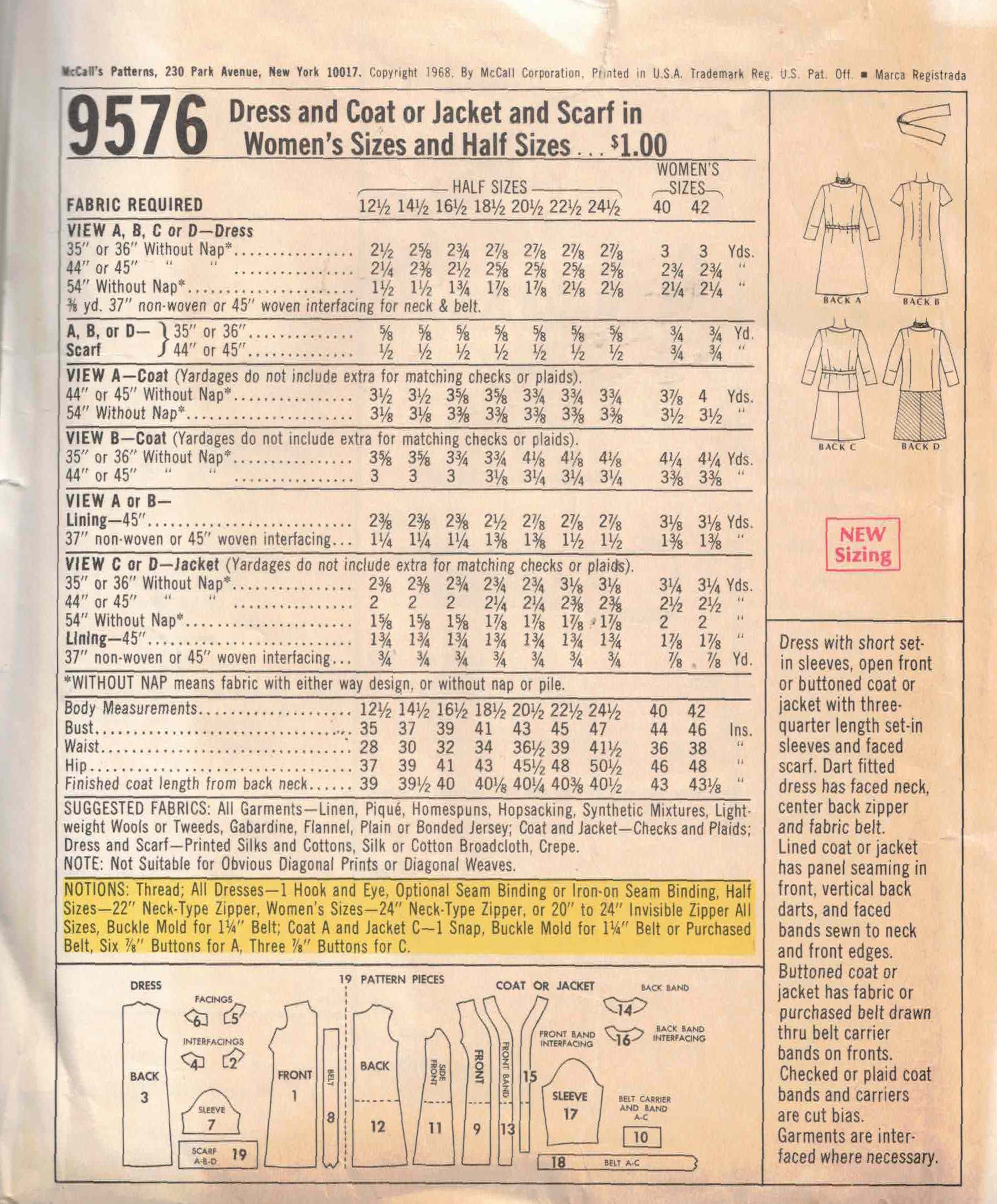 Size 12-1/2 MOD Wardrobe Sewing Pattern Misses Coat Jacket - Etsy