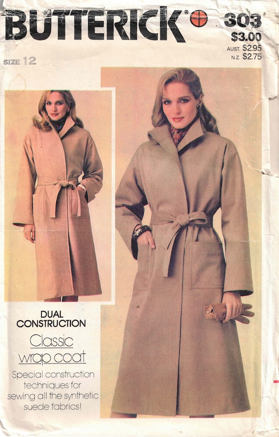 Size 12 Classic Wrap Coat Sewing Pattern With Special - Etsy