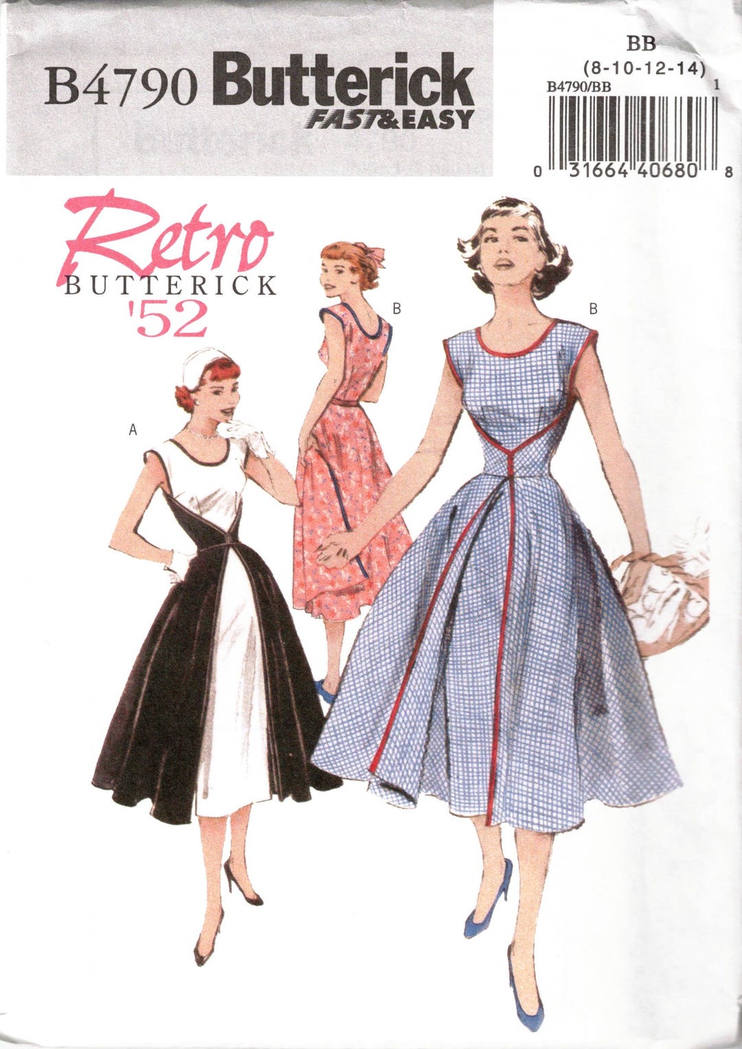 Size 8-14 UNCUT Retro '52 Walk-away Dress Sewing Pattern - Quick & Easy ...