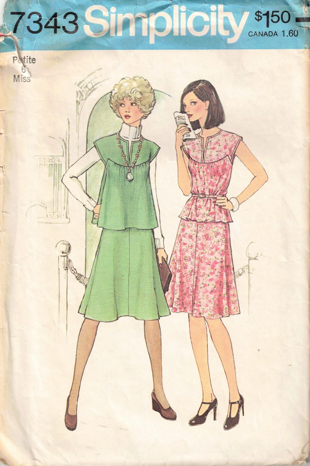 Size 6 Boho Two-piece Dress Sewing Pattern - Sleeveless Top With Round ...