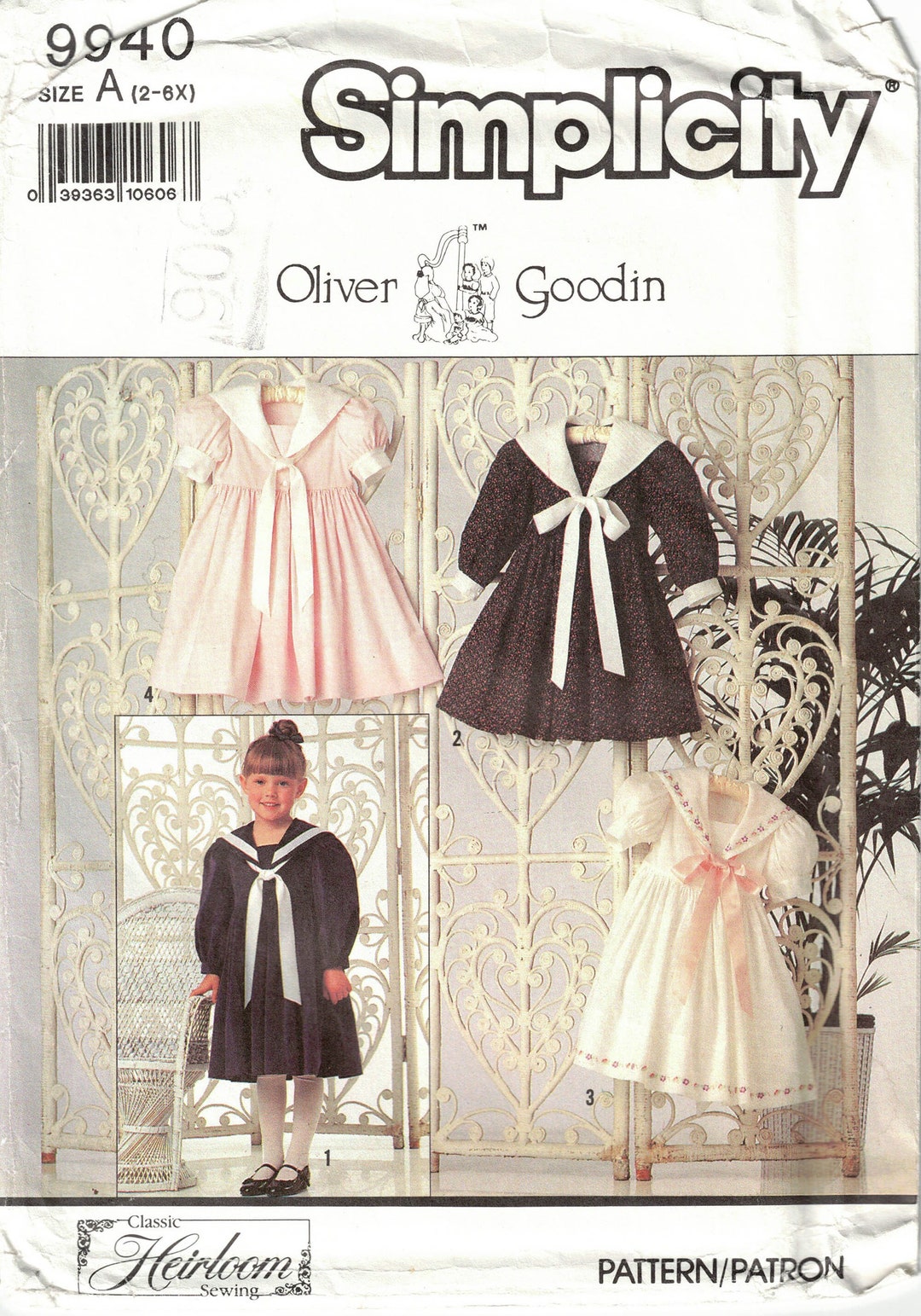 Child Sz 2-6x Classic Heirloom Sewing Sailor Dress Pattern by Oliver ...