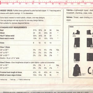 Size 10 UNCUT Ruffled Peasant Dress Sewing Pattern - Simplicity 8066 ...