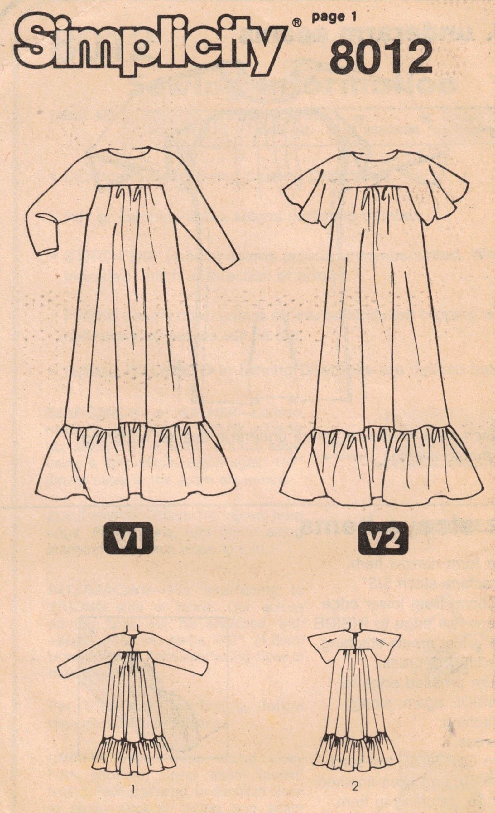 Size 10/12 Muumuu or Loose-fitting Dress Sewing Pattern - Easy to Sew ...