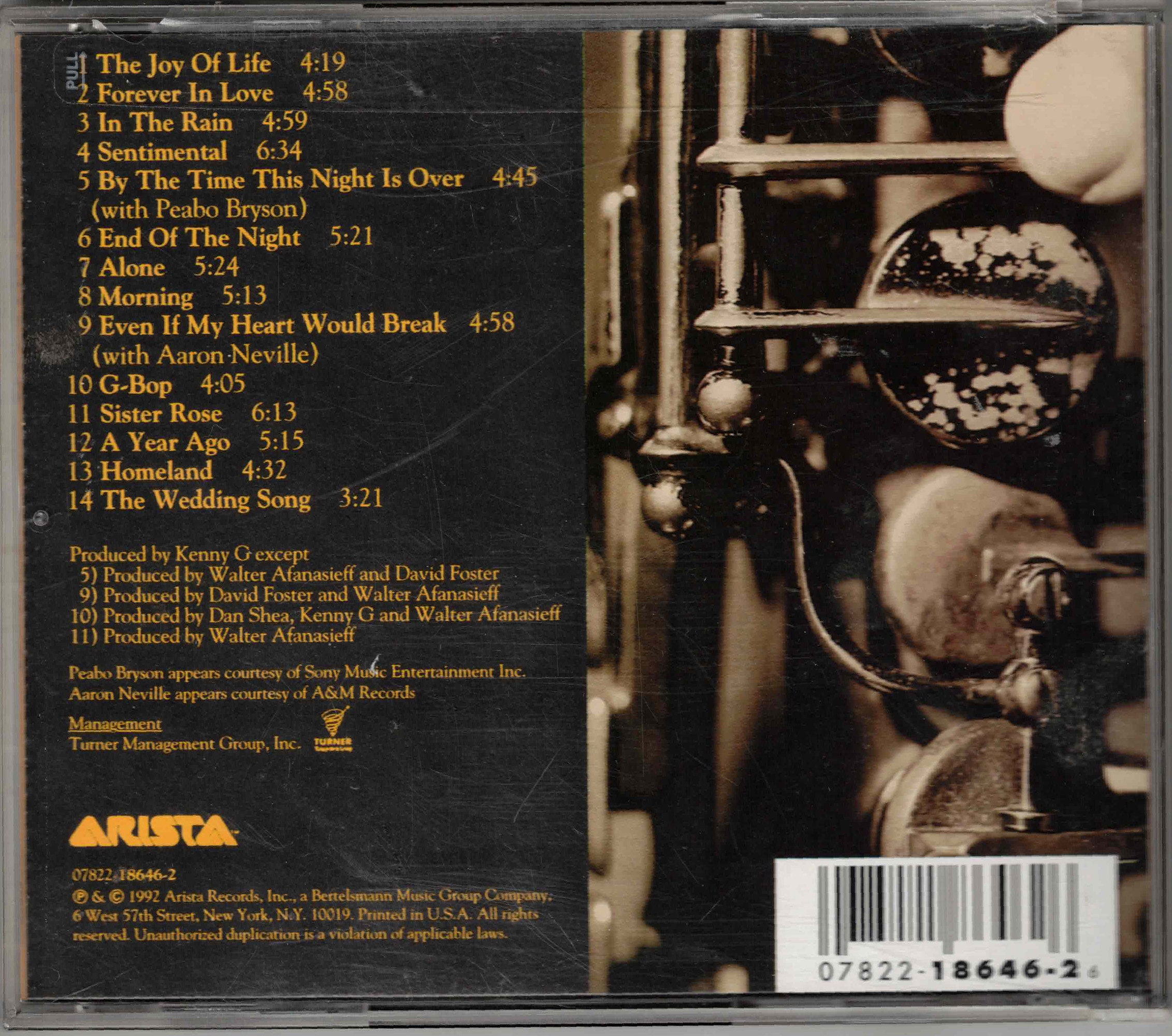 Breathless - KENNY G Full Length CD - the Joy of Life, Forever in Love ...