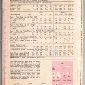 Girls Size 7 1970's Front Wrap Top, Short Skirt & Wide Legged Pants ...
