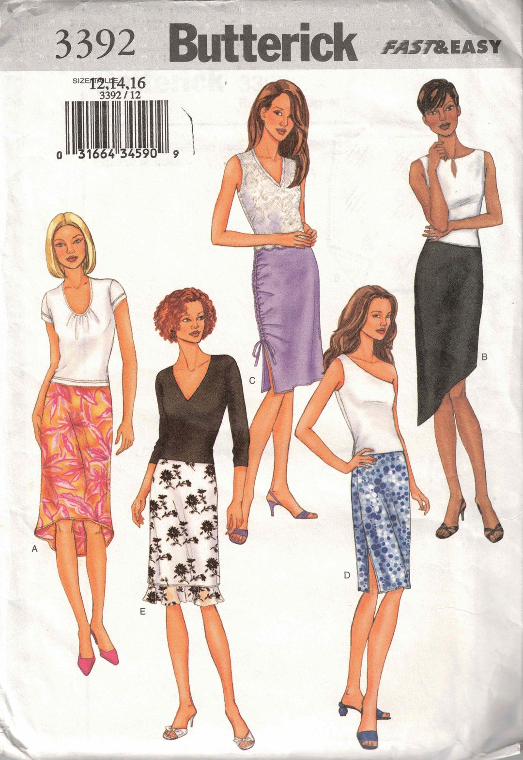 Sizes 12-16 Misses' Straight Skirt Sewing Pattern in 5 - Etsy