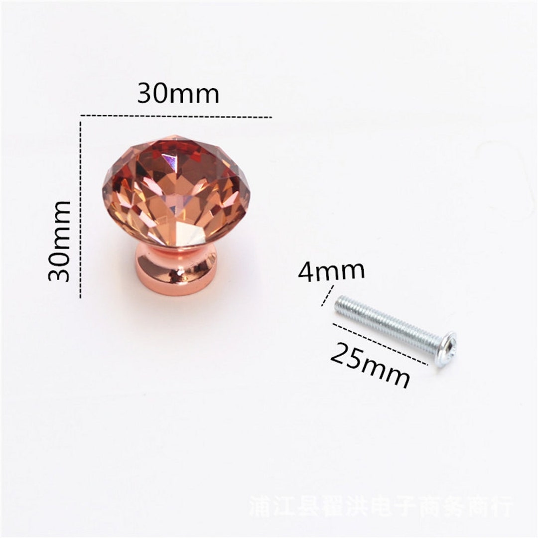 Rose Gold Crystal Drawer Knobs Handles Pulls Cabinet Knobs Handles ...