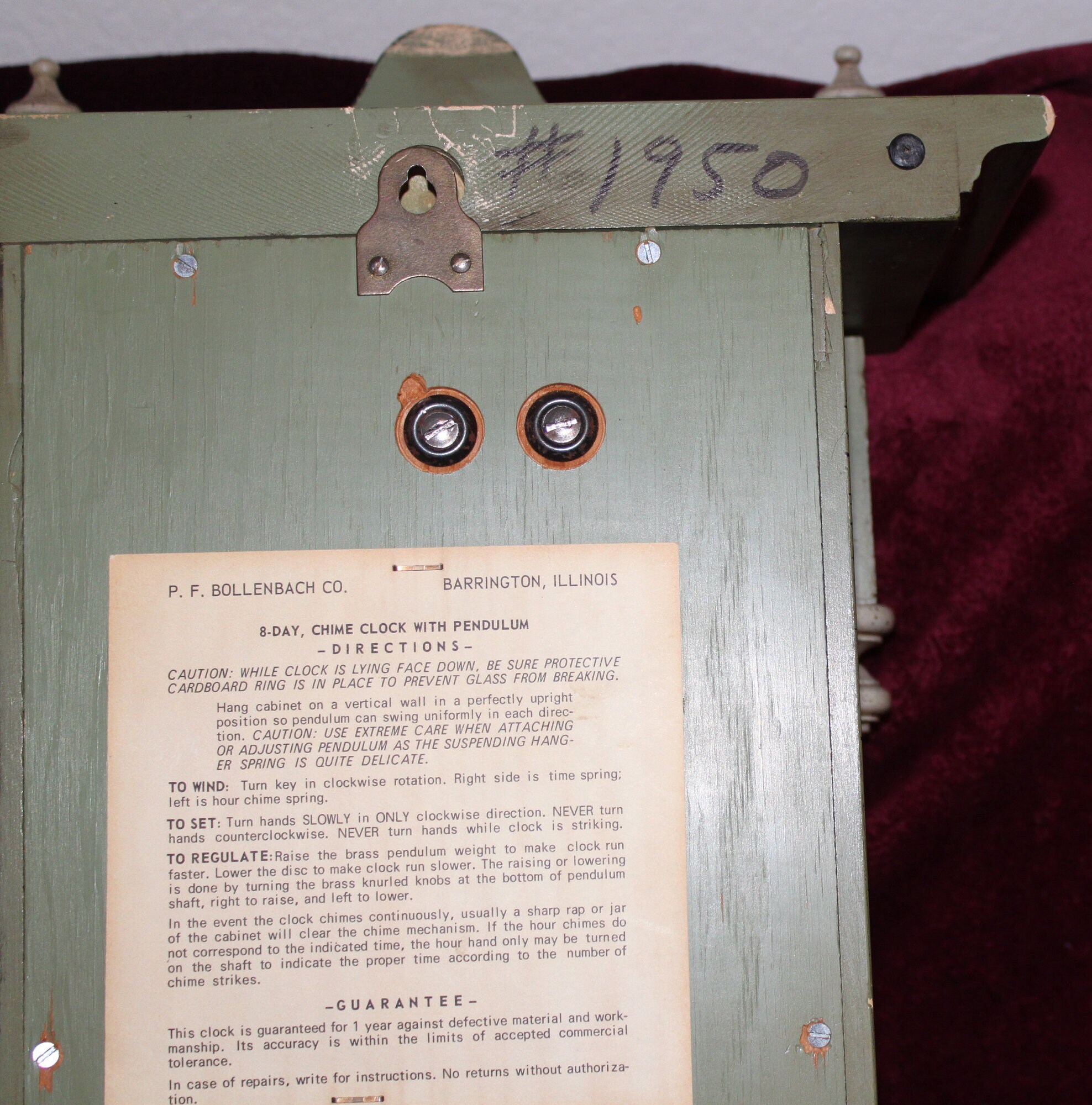 P. F. Bollenbach Co, Wall Clock - Etsy
