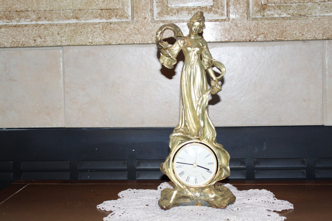 Standing Lady Statue Clock - Etsy