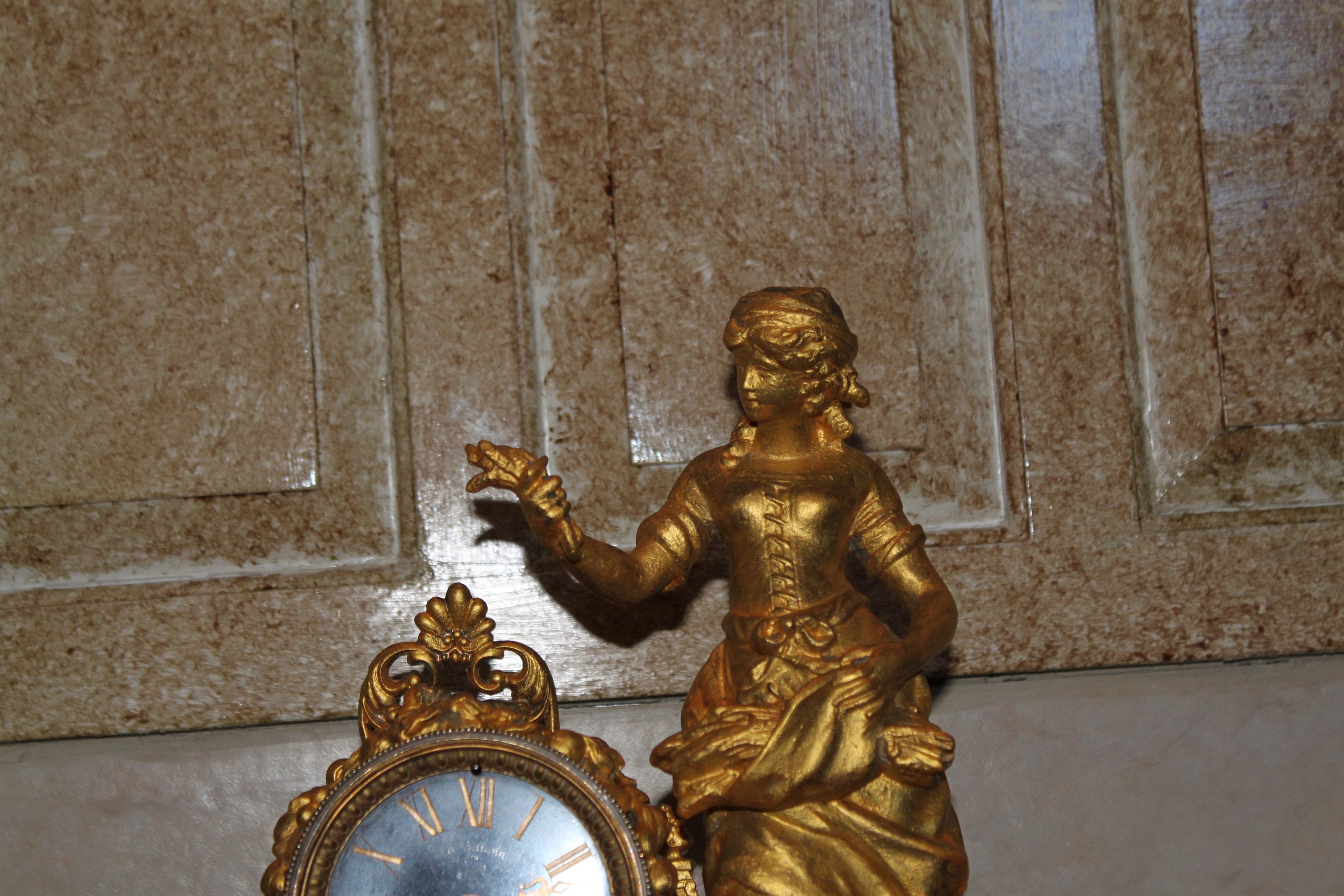 French Statue Mantel Clock - Etsy