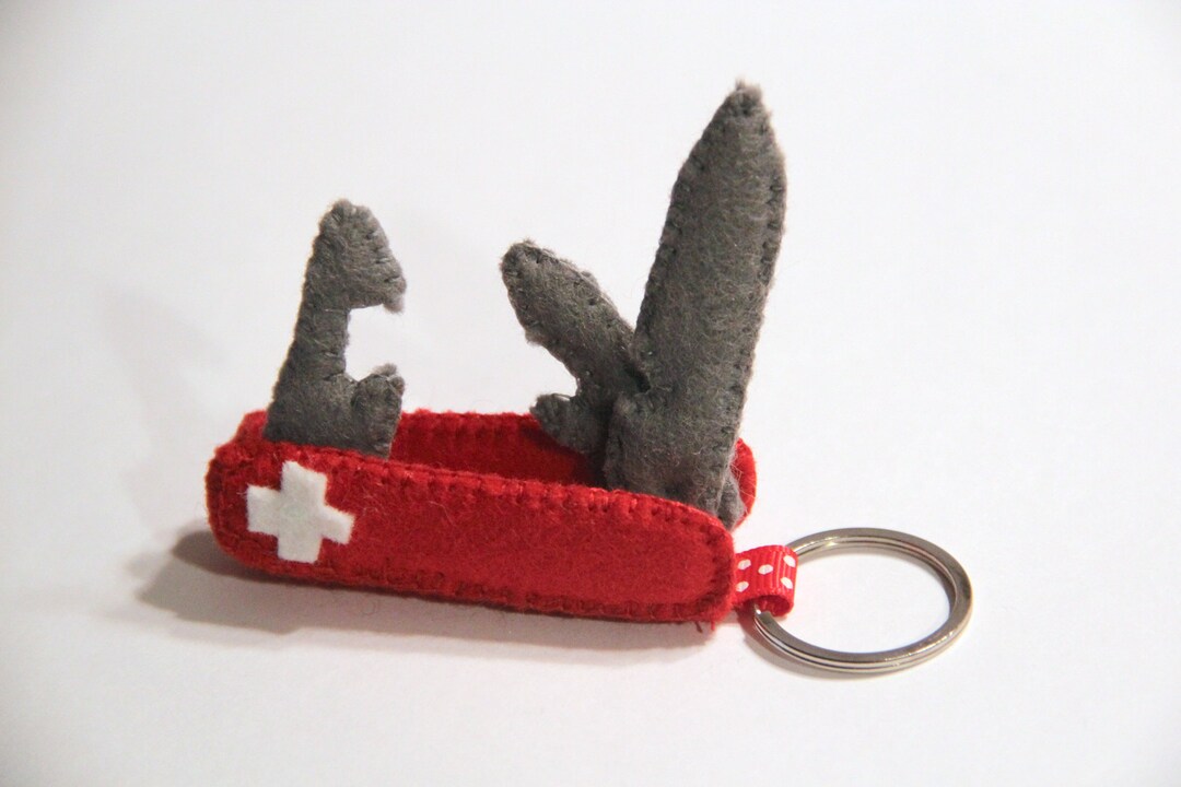 Felt Swiss Army Knife Hand-sewn as a Keychain, Felt Knife, Toy Knife ...