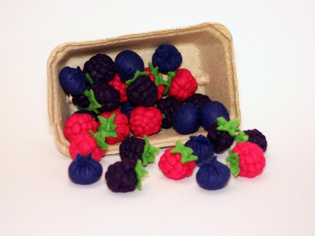 Felt Raspberries, Blackberries or Blueberries Hand-sewn for Play Kids ...