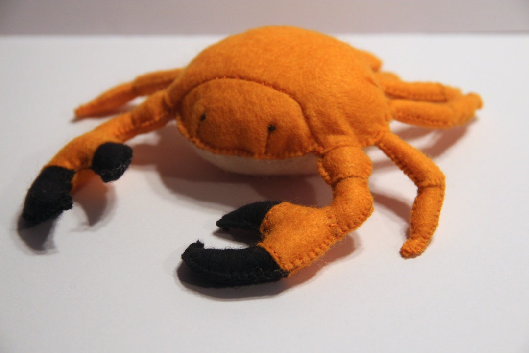 Crab Hand-sewn From Felt Play Food, Felt Food, Play Kids Kitchen, Fake ...