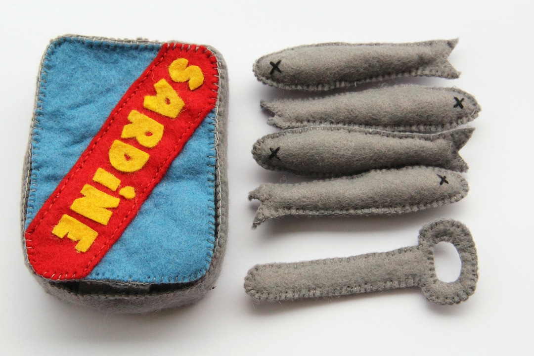 Felt Can of Sardines With Sardines Hand-sewn, for Play Kids Kitchen ...