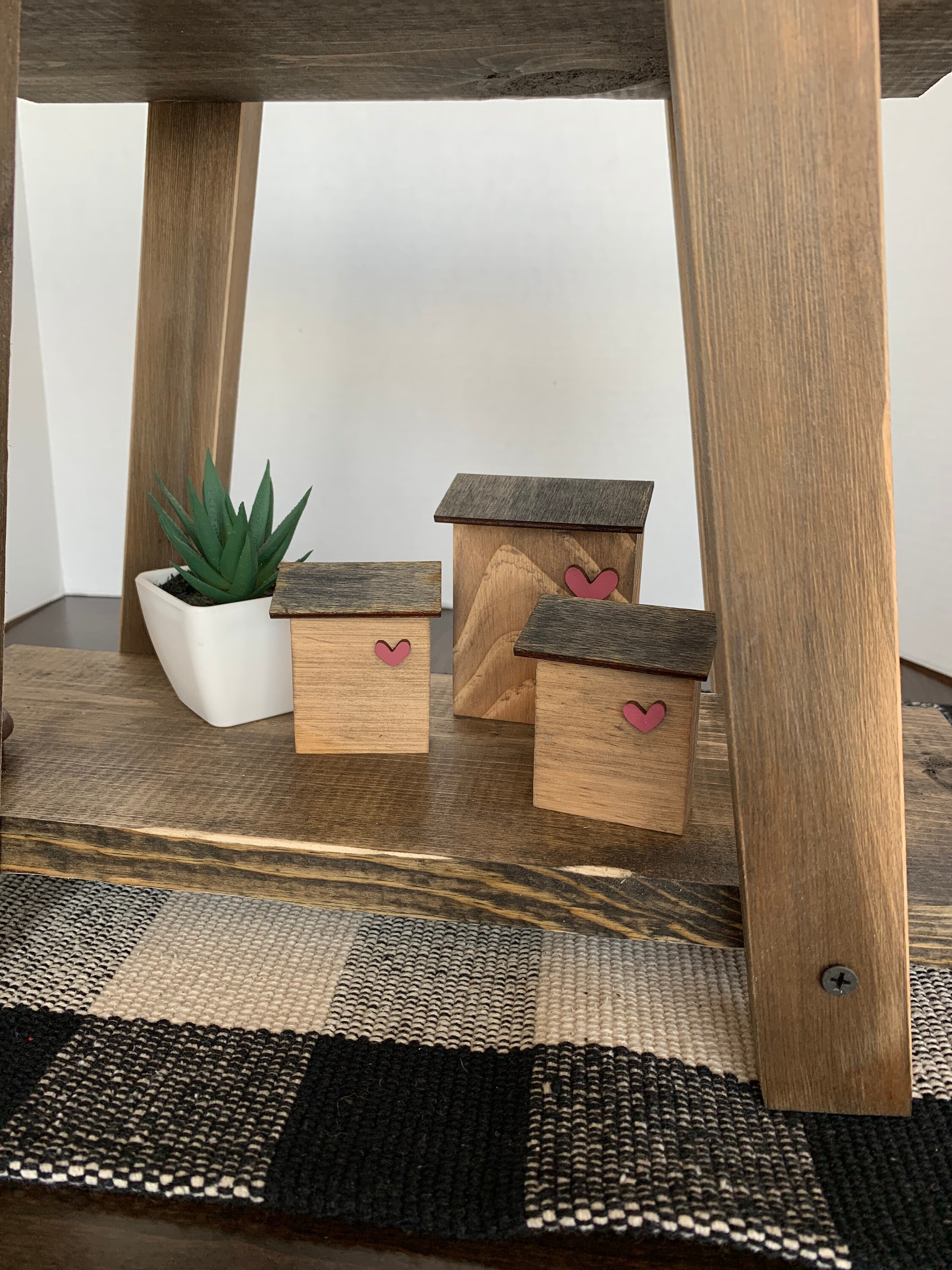 Mini Wood Houses Set of 3 - Etsy