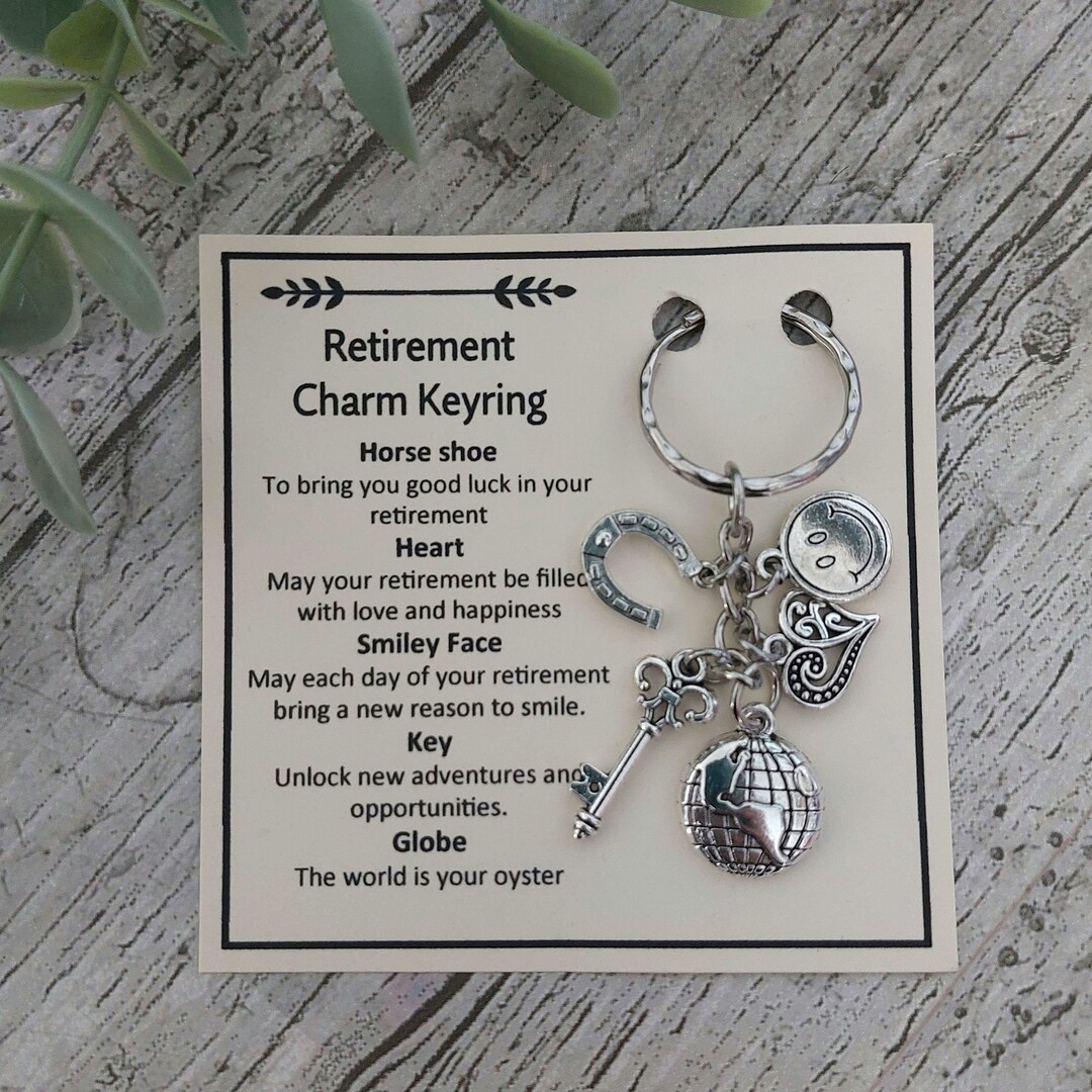 Retirement Charm Keyring: Sentimental Keepsake Gift - Etsy UK