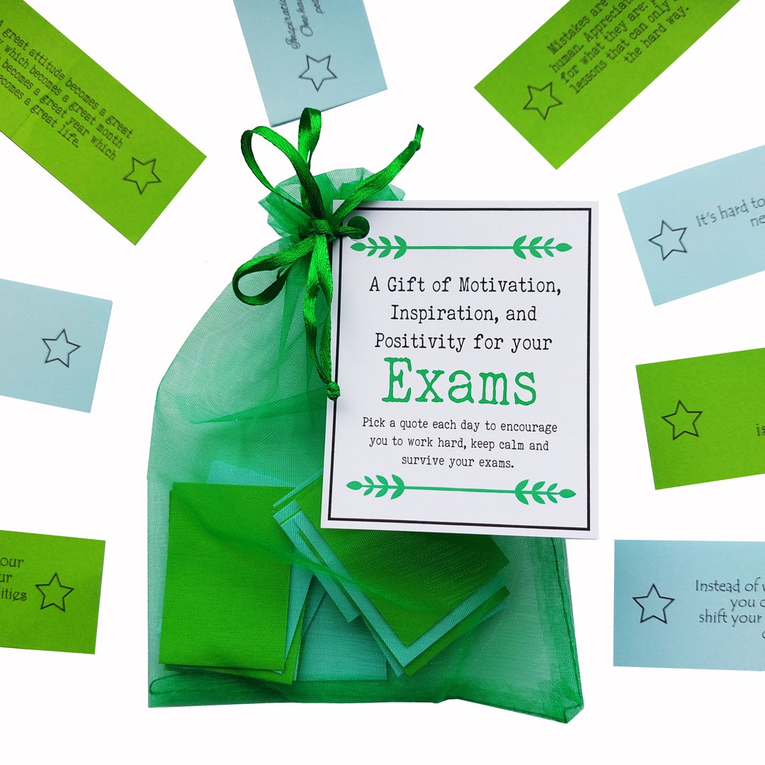 Exam Motivation Gift: Positive Quote Keepsake for Students. A Levels ...