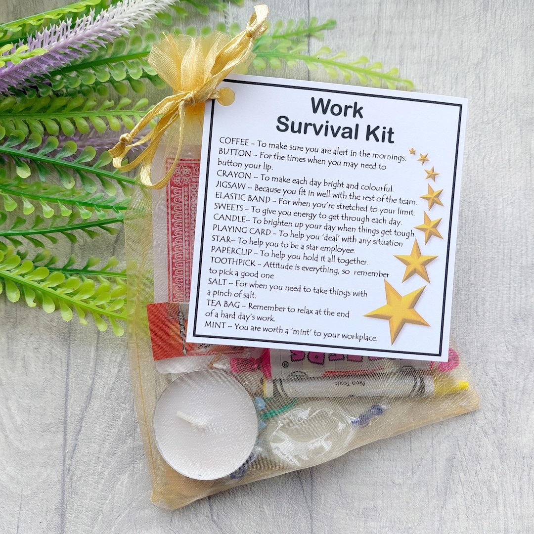 Work Survival Kit Novelty Gift - Fun New Job Gift, Work Gift, Secret ...