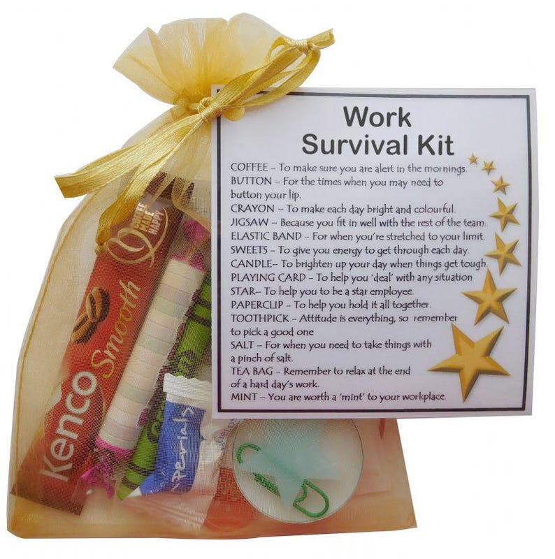 Work Survival Kit Novelty Gift - Fun New Job Gift, Work Gift, Secret ...