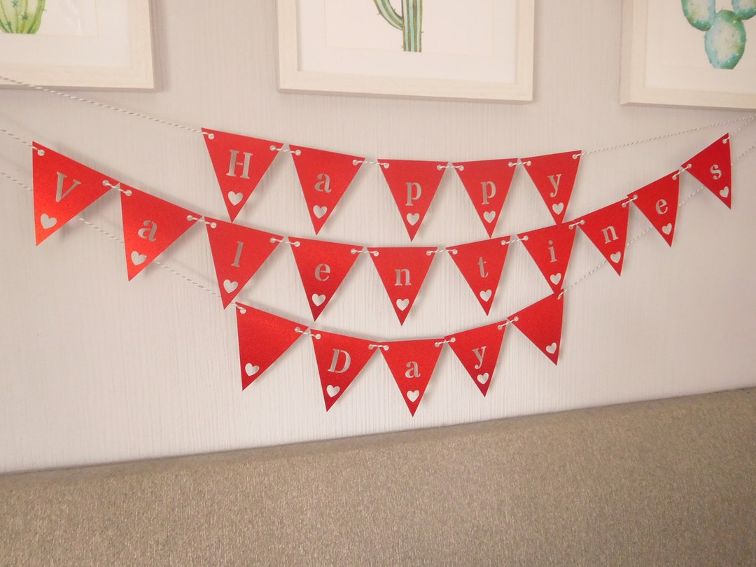 Happy Valentines Day Bunting Handmade Valentines Day Bunting to ...