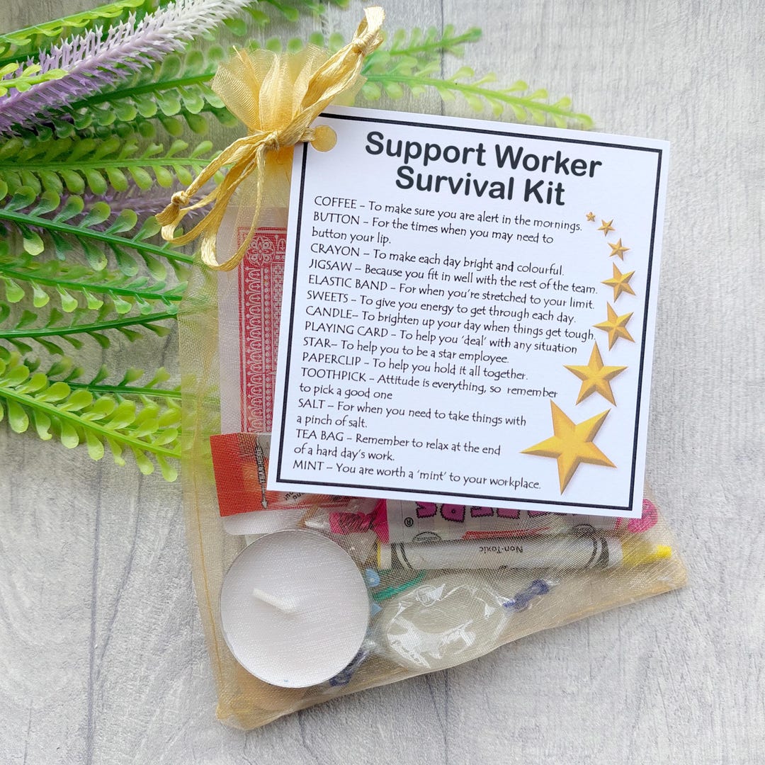 Support Worker Survival Kit Novelty Gift Fun New Job Gift, Support ...