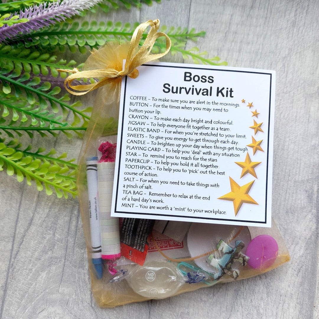 Boss Survival Kit Novelty Gift - Fun New Job Gift, Work Gift, Boss ...