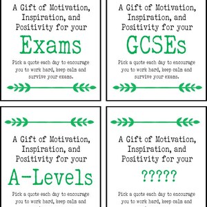 Exam Motivation Gift: Positive Quote Keepsake for Students. A Levels ...