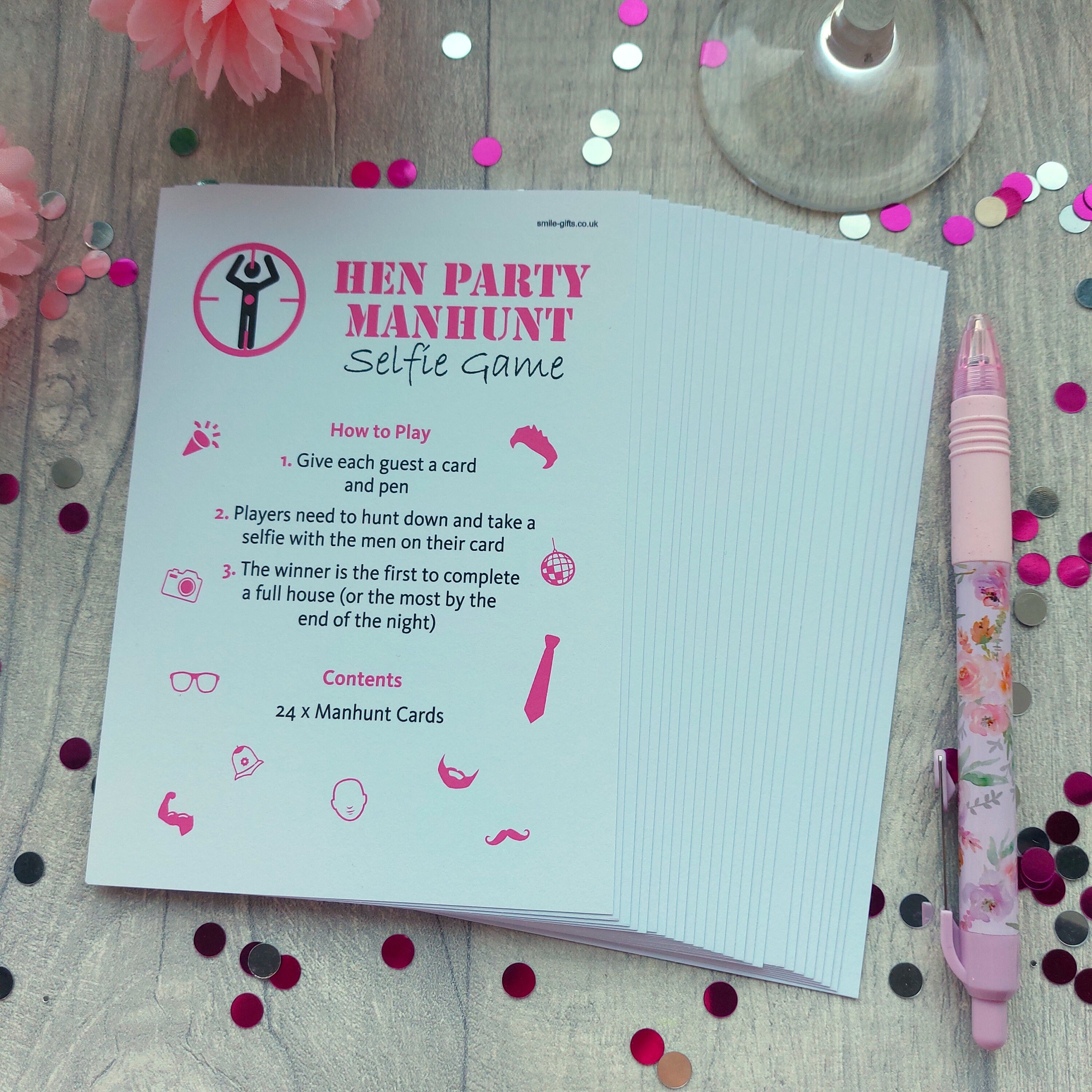 Hen Party Manhunt Selfie Game - Selfie Bingo Hen Party Games, Hen Night ...