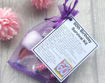 60th Birthday Survival Kit Novelty Gift - Fun 60th Birthday Gift, 60th ...