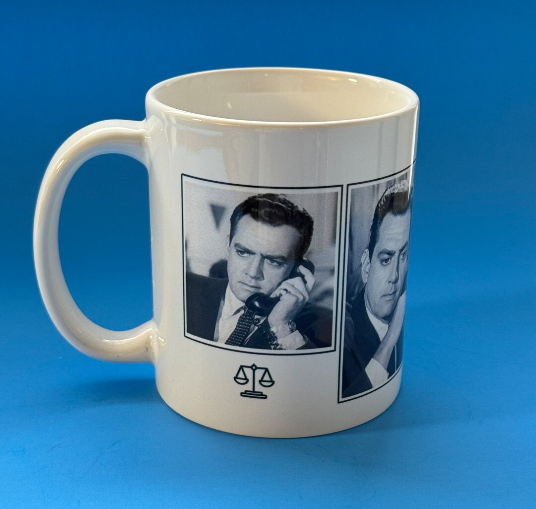Perry Mason Mug, Classic TV Mug, Perry Mason, Mug, Raymond Burr, Lawyer ...
