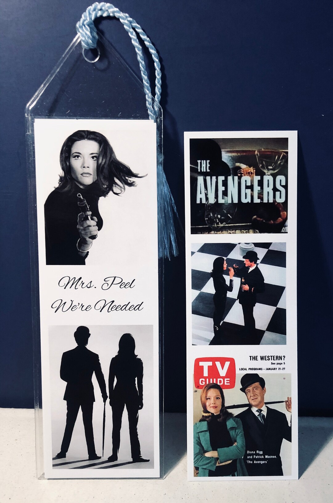 Avengers Bookmarks, Brit TV, Steed and Mrs. Peel, Diana Rigg, Patrick ...