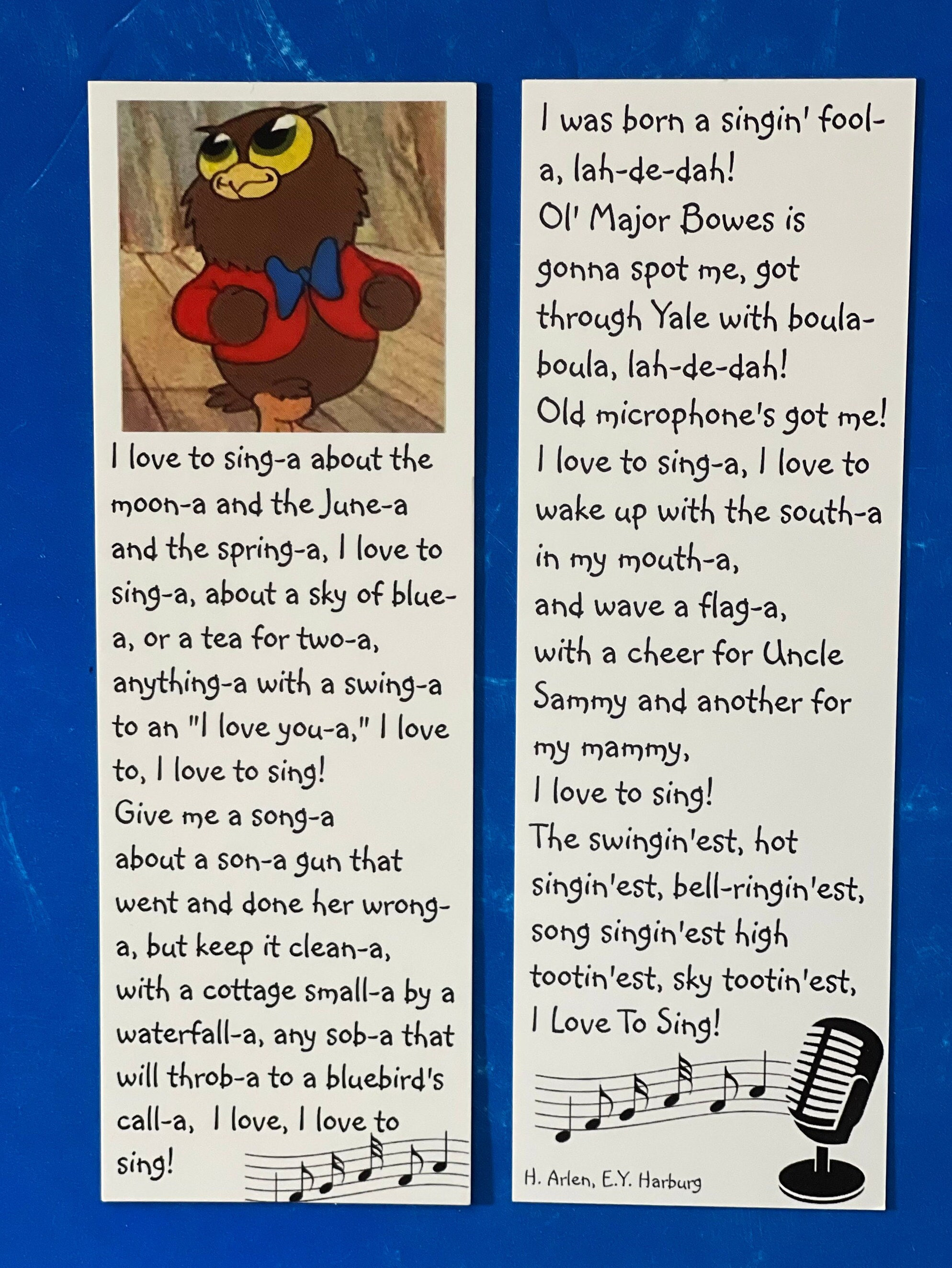 Owl Jolson I Love To Singa Lyrics